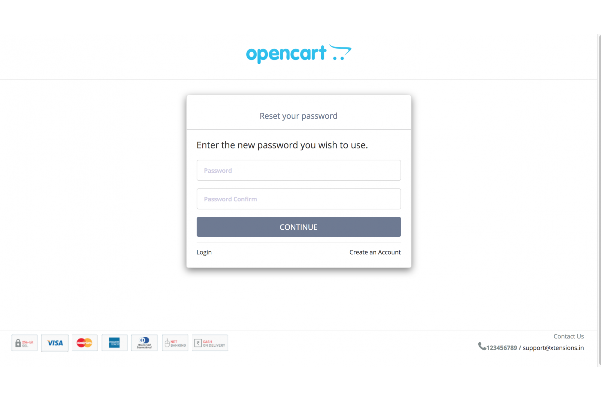 Clean Login and Register Pages Module For Opencart